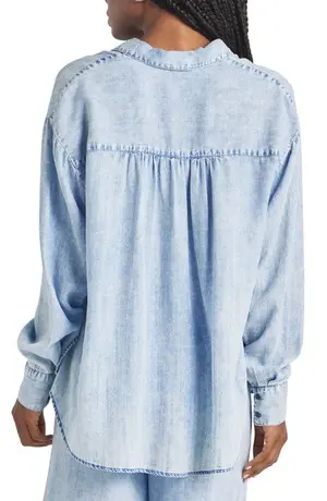 Splendid Bleached Denim Button-up Shirt