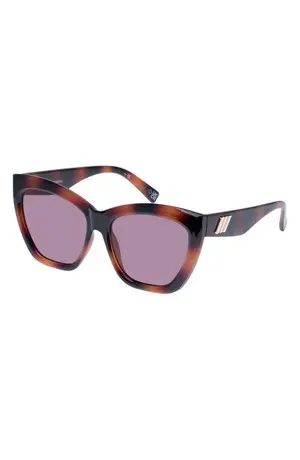 Le Specs Vamos 57mm Cat Eye Sunglasses - Tort