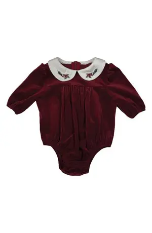 MANIÈRE Velvet Romper - Burgundy