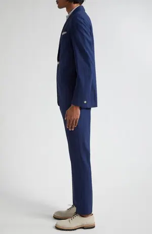 Eleventy Pinstripe Stretch Wool Blend Suit - Blue