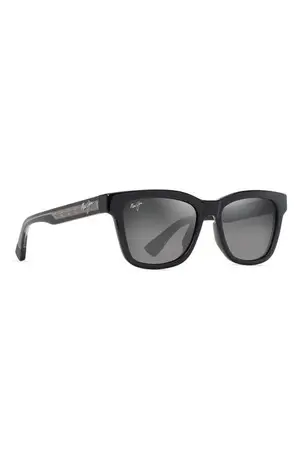 Maui Jim Hanohano 53mm Sunglasses - Shiny Black W/trans Light Grey