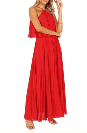 PETAL & PUP Gia Pleated Maxi Dress