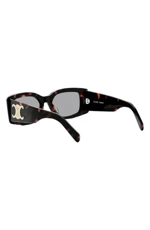 Celine Triomphe 53mm Rectangular Sunglasses - Dark Havana / Smoke