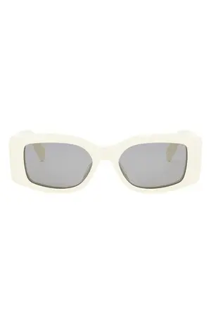 Celine CELINE Triomphe 53mm Rectangular Sunglasses Ivory / Smoke