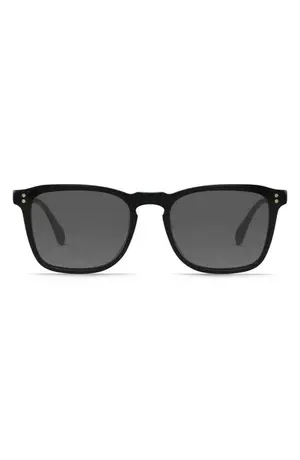Raen Wiley Polarized Square Sunglasses - Recycled Black/ Smoke Polar