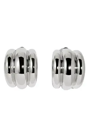 Lili Claspe Elsa Shield Hoop Earrings - Silver