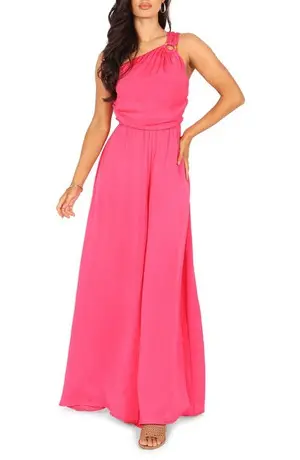 PETAL & PUP Sunada One-shoulder Jumpsuit - Fuchsia