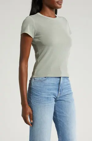 Marine Layer Lexi Sun-in Rib Crewneck T-shirt - Shadow
