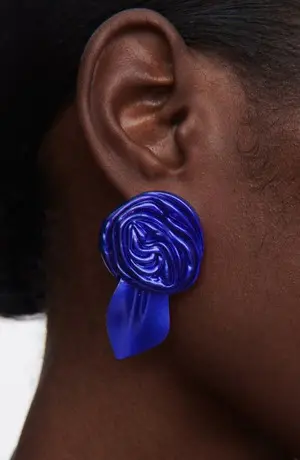 STERLING KING Rosette Stud Earrings - Blue