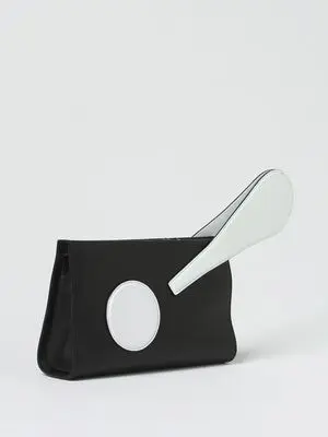 Moschino Leather Clutch With Accents