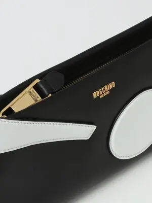 Moschino Leather Clutch With Accents