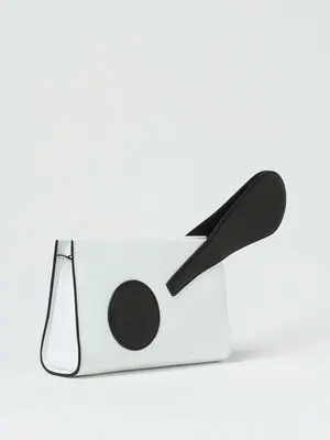 Moschino Leather Clutch With Accents
