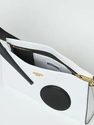 Moschino Leather Clutch With Accents