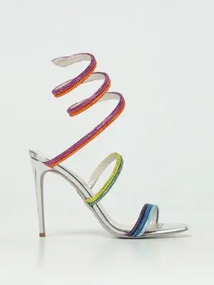 Rene Caovilla Embellished Spiral Heeled Sandals - Multicolor