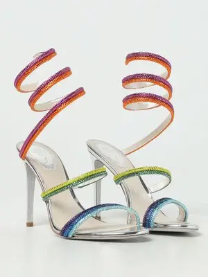 Rene Caovilla Embellished Spiral Heeled Sandals - Multicolor