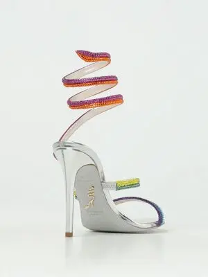 Rene Caovilla Embellished Spiral Heeled Sandals - Multicolor