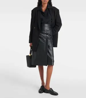 JOSEPH Sèvres Leather Midi Skirt
