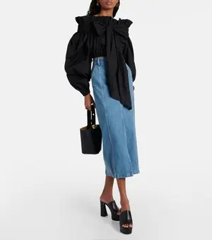 PATOU Bow-detail Ruffled Crop Top