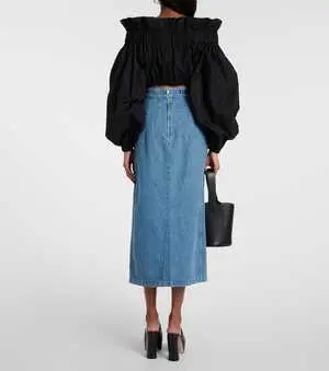 PATOU Bow-detail Ruffled Crop Top