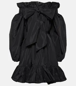 PATOU Bow-detail Ruffled Faille Minidress