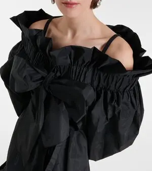 PATOU Bow-detail Ruffled Faille Minidress