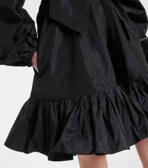 PATOU Bow-detail Ruffled Faille Minidress