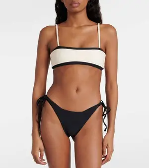 SAME Colorblocked Bandeau Bikini Top - Black