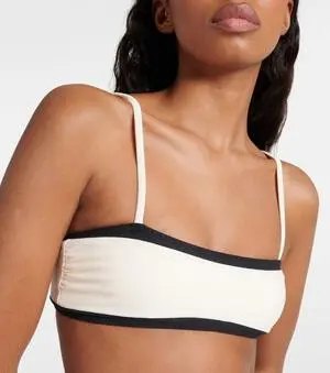 SAME Colorblocked Bandeau Bikini Top - Black