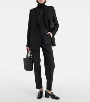TOTEME High-rise Tapered Trousers - Black
