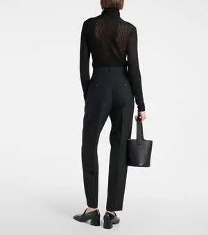 TOTEME High-rise Tapered Trousers - Black
