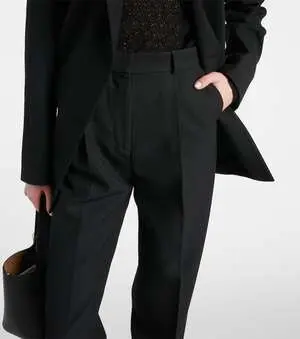 TOTEME High-rise Tapered Trousers - Black