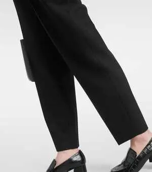 TOTEME High-rise Tapered Trousers - Black