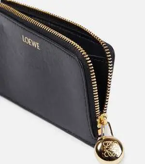 Loewe Logo Leather Card Holder - Black