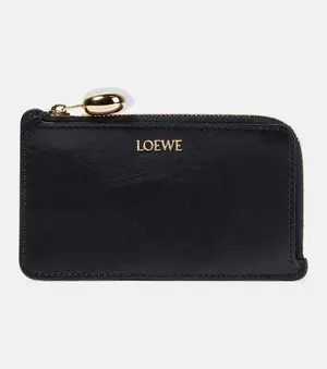 Loewe Logo Leather Card Holder - Black