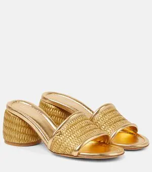 GIANVITO ROSSI Marbella Leather-trimmed Sandals