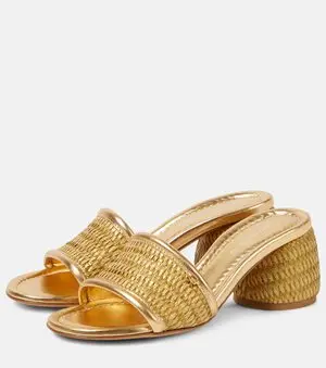 GIANVITO ROSSI Marbella Leather-trimmed Sandals