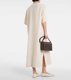 TOTEME Pinstriped Midi Shirt Dress - White