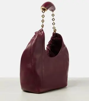 Loewe Squeeze Small Leather Shoulder Bag - Burgundy