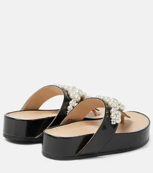 Simone Rocha Embellished Leather Thong Sandals