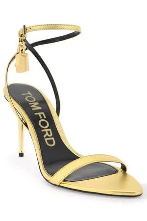 TOM FORD Padlock Stiletto Sandals - Gold