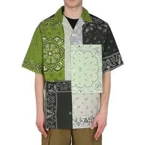Kenzo Patchwork Cotton Shirt - Green