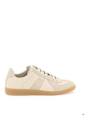 MAISON MARGIELA Leather Replica Sneakers In Beige