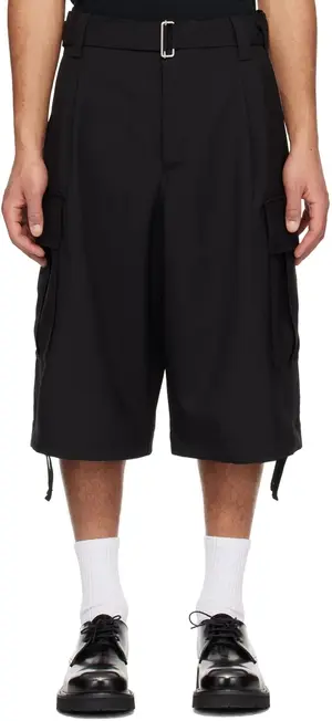 Kenzo Kenzo Black Kenzo Paris Cargo Shorts - Black