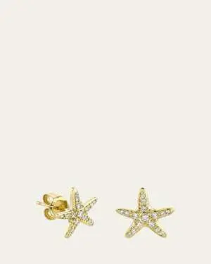 SYDNEY EVAN 14k Yellow Diamond Starfish Stud Earring - Gold