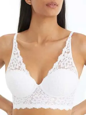 MAIDENFORM Casual Comfort Convertible Longline Bralette - White
