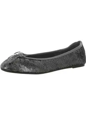Feversole Womens Metallic Slip On Ballet Flats - Silver
