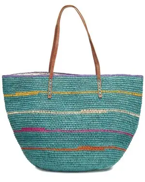 Mar Y Sol Ceilo Raffia Tote - Blue