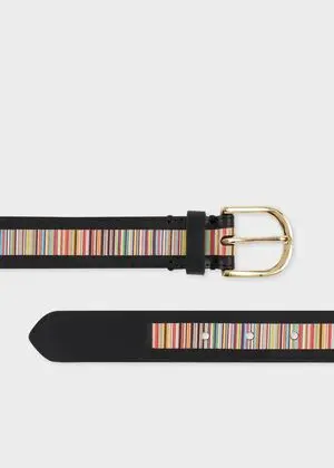 Paul Smith Signature Stripe Leather Belt