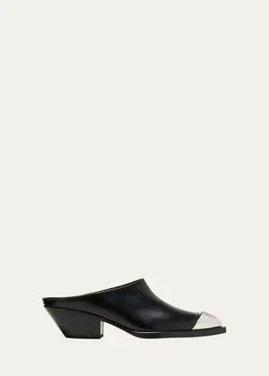 Givenchy 4G Metal-Toe Western Mules - Black