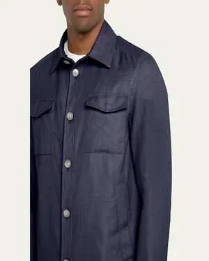 Herno Coated Cashmere-blend Overshirt